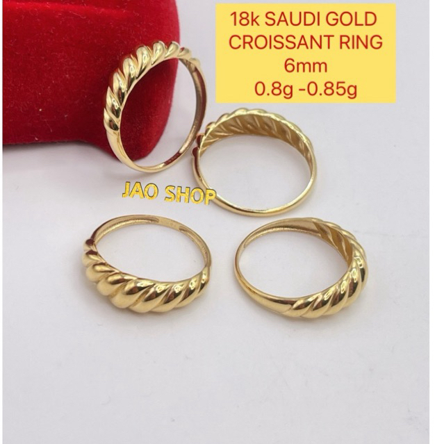 COD PAWNABLE 18k SAUDI GOLD CROISSANT TWIST RING | Shopee Philippines