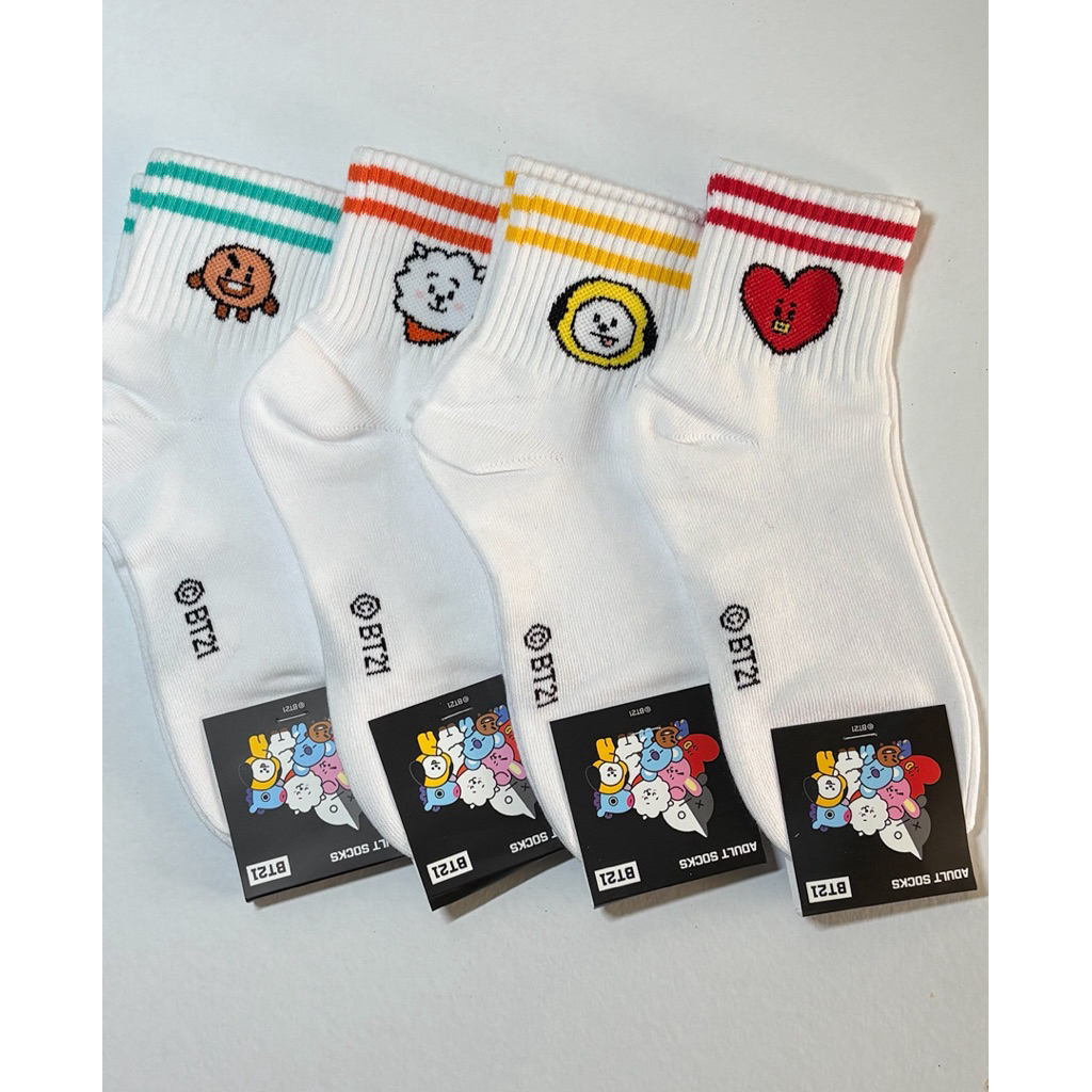 Official BT21 long socks for adult - RJ, SHOOKY, MANG, CHIMMY, TATA ...