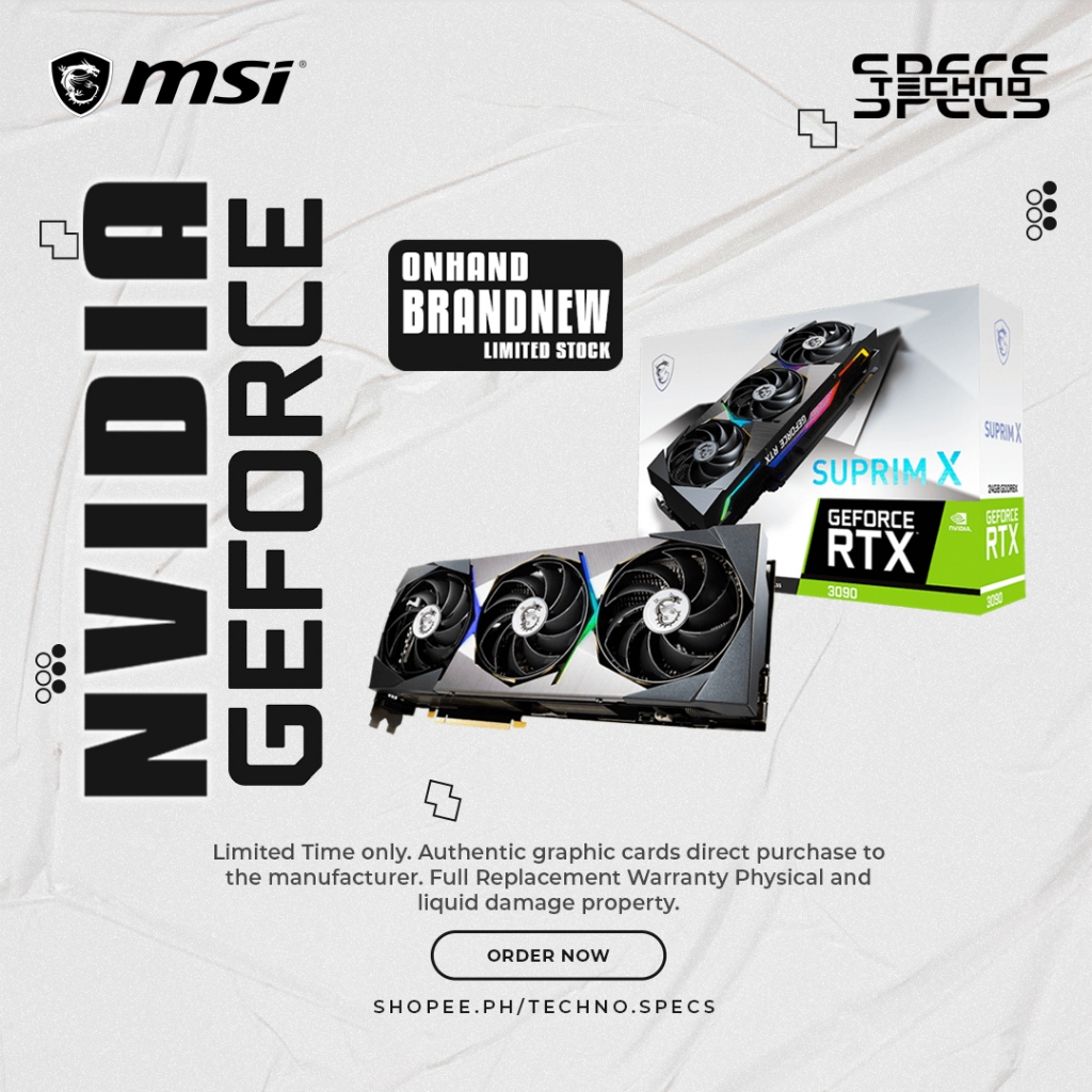 MSI GeForce RTX 3090 SUPRIM X 24GB GDDR6X | Shopee Philippines