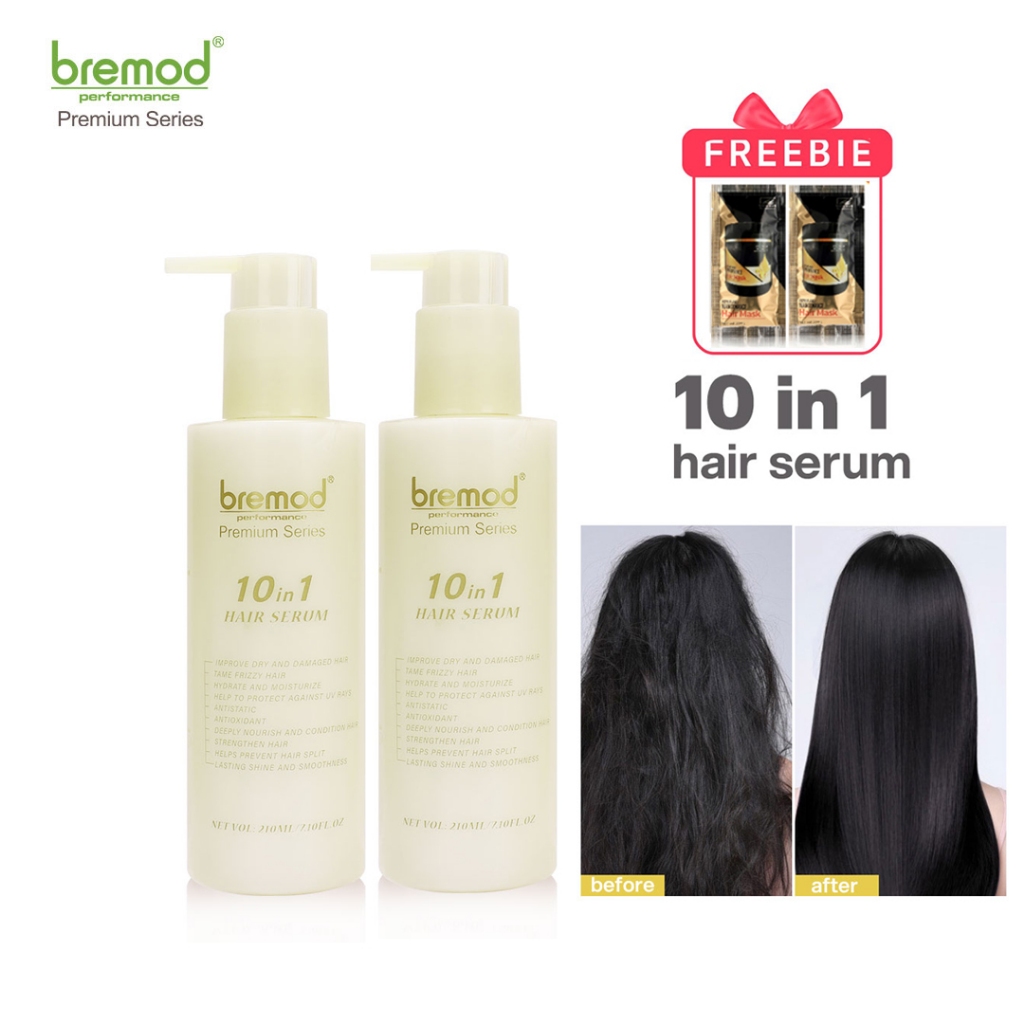 Bremod Hair Serum 10 in 1 Smooth Silky Shiny Repair Damage Dry Perm ...