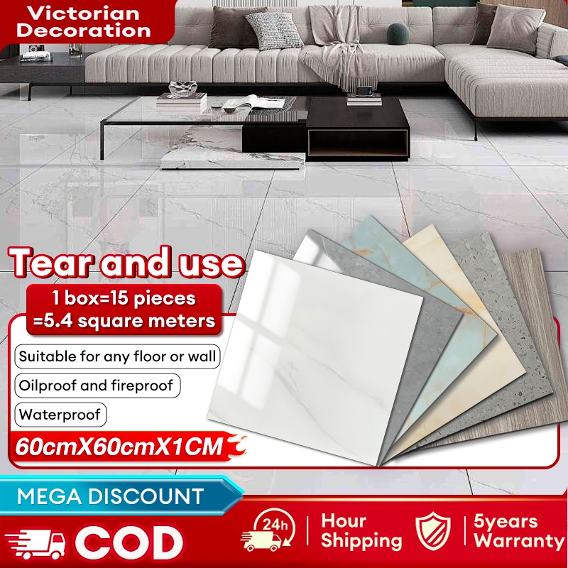 REAIM 60CM*60CM PVC Floor Stickers Self Adhesive waterproof tiles for ...
