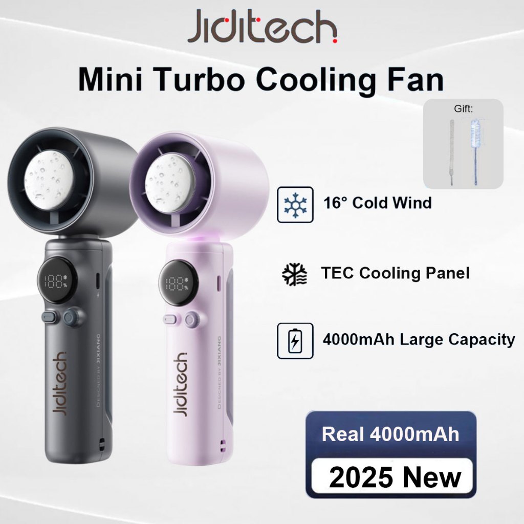 Jiditech Turbo Mini Fan Cooling Fan Rechargeable 4000mah Handheld Fan ...