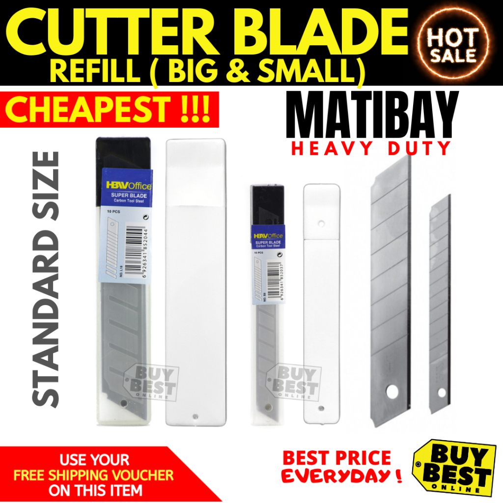 10pcs Cutter Blade Refill [Sharp & Durable] - USA | Shopee Philippines