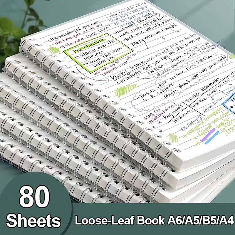 Spring Notebook A5/B5/A4 Loose Leaf Refill Papers Notepads Binder Coil ...