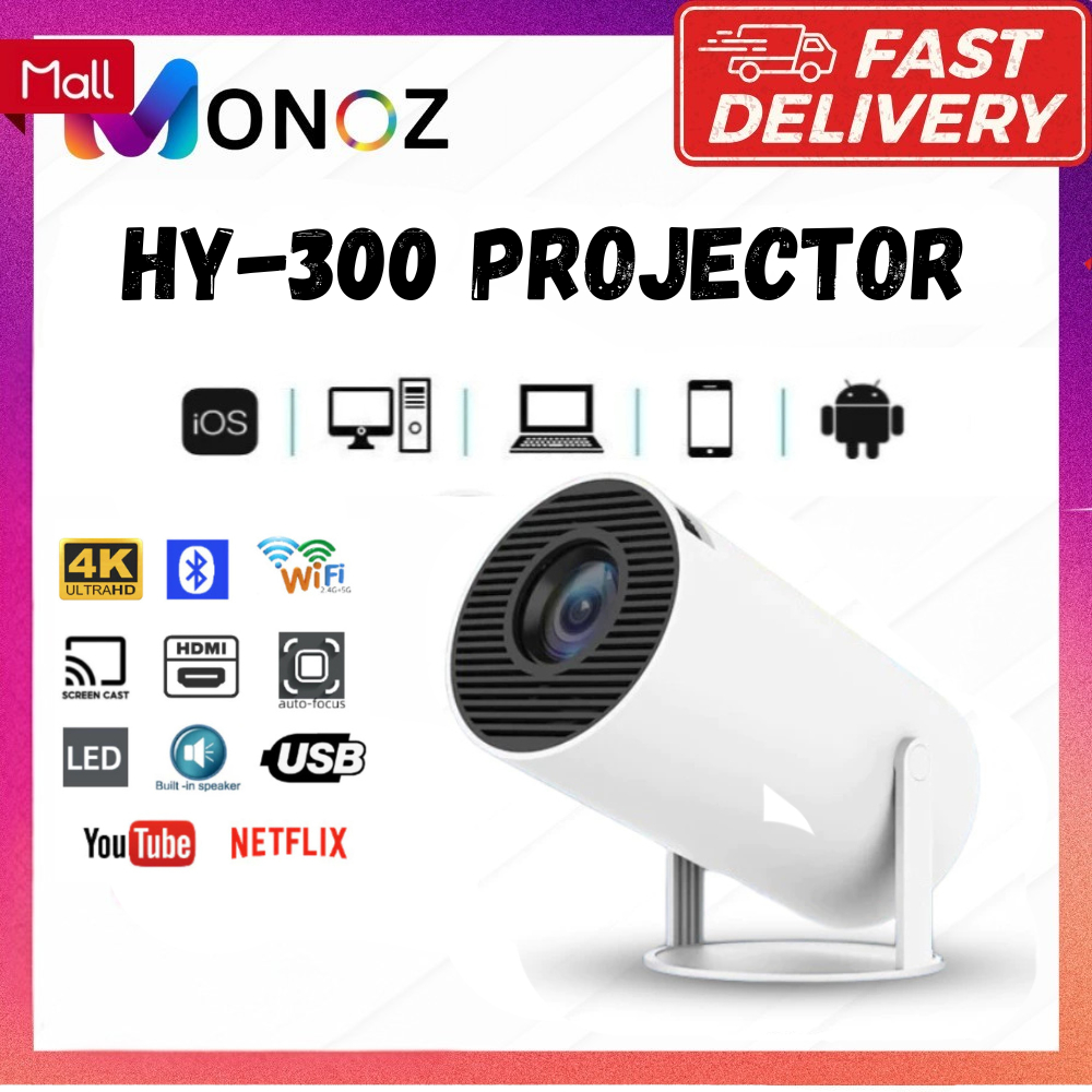 ANDROID 11.0 PORTABLE PROJECTOR ULTRA HD 1080P LCD SMART MINI PROJECTOR ...