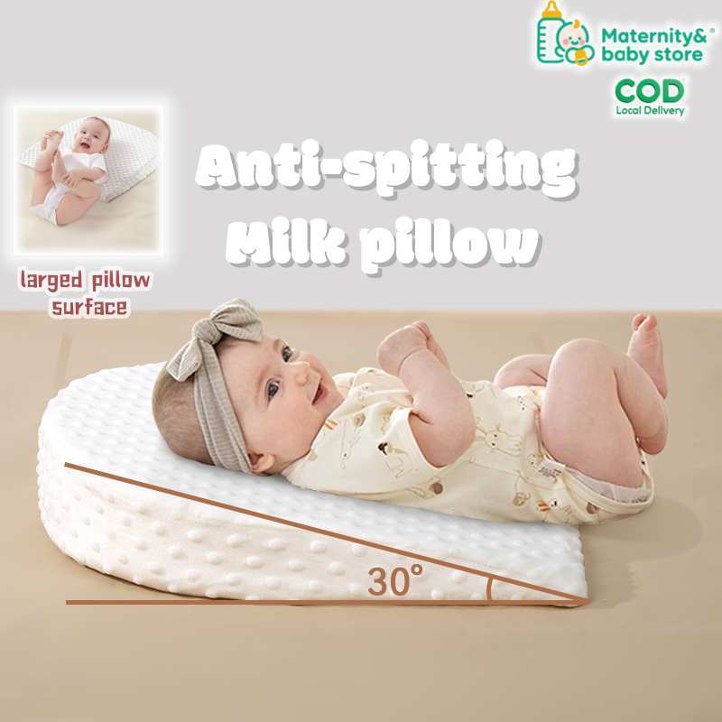 Baby Anti-spitting Up 30° Slope Pad 2-in-1 Newborn Slope Feeding Pillow ...