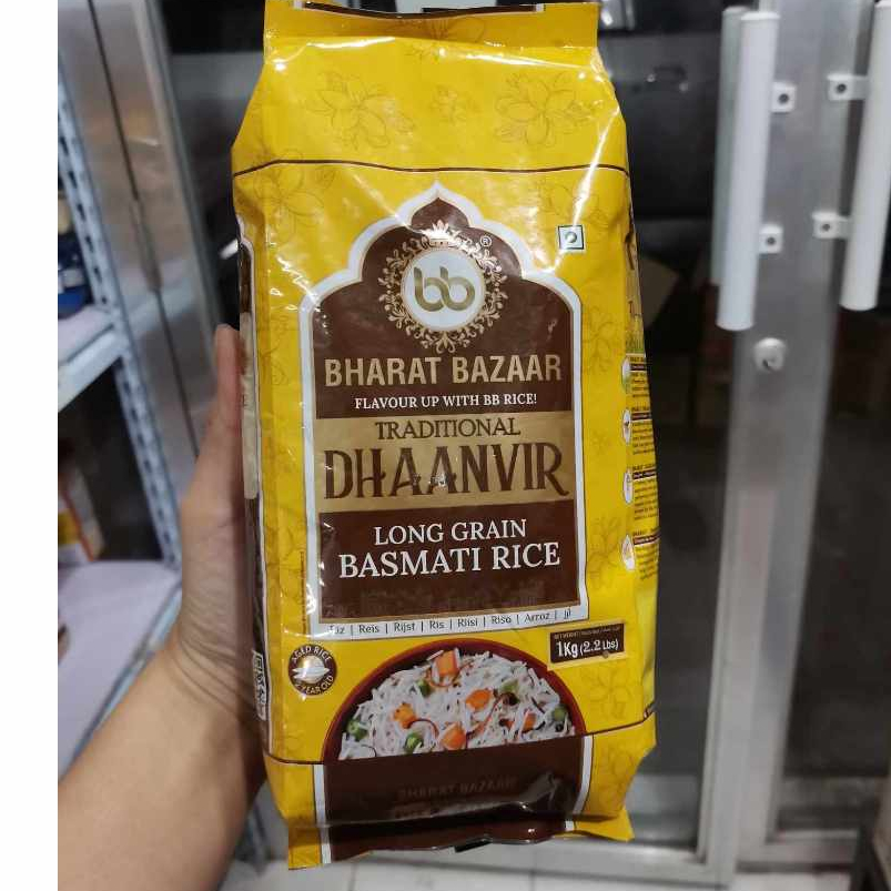 Bharat bazaar Dhaanvir LONG GRAIN Basmati rice 1KG / 5KG | Shopee ...