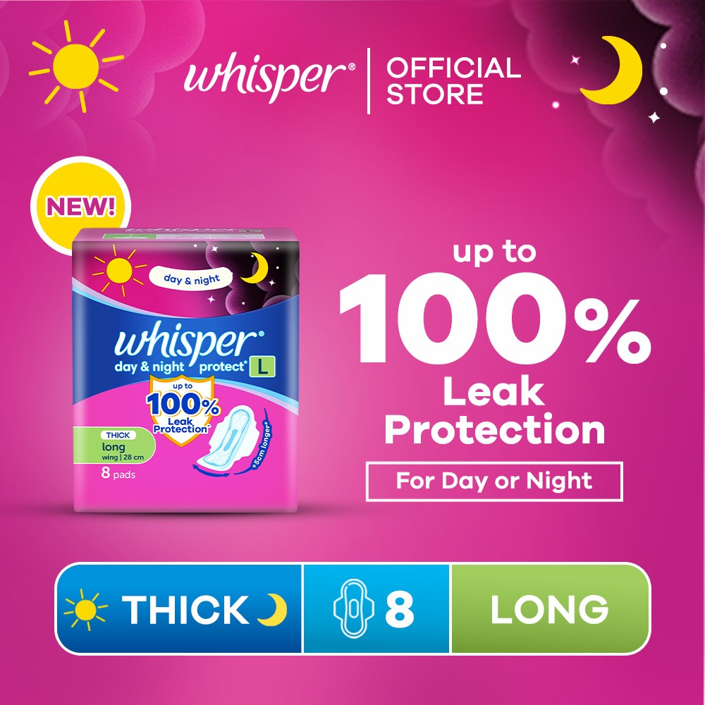 Whisper Cottony Long With Wings Breathable Cotton 8 Sanitary Pads 28cm ...