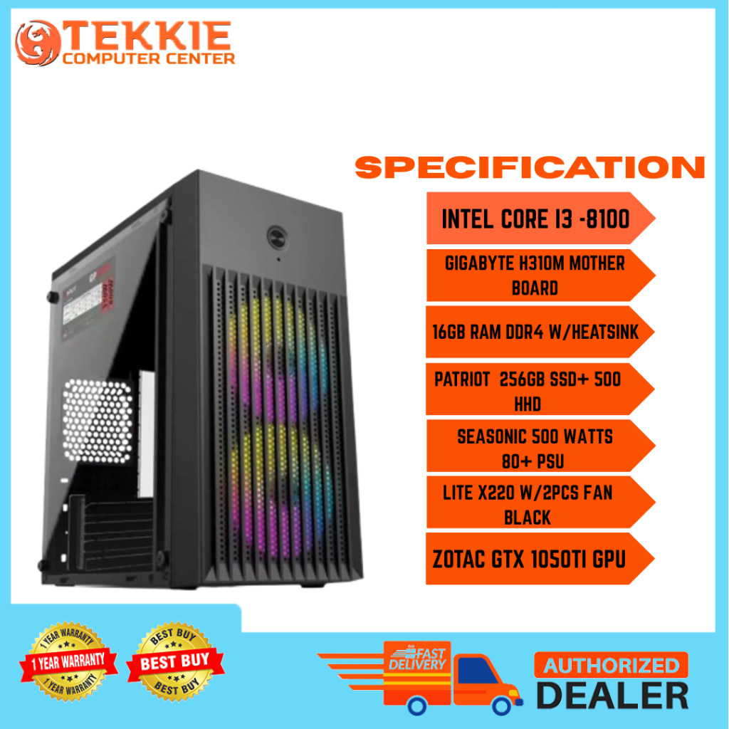 GAMING SYSTEM UNIT I3-8100|16GB RAM DDR4 W/HEATSINK|HIS RX580|ZOTAC GTX ...