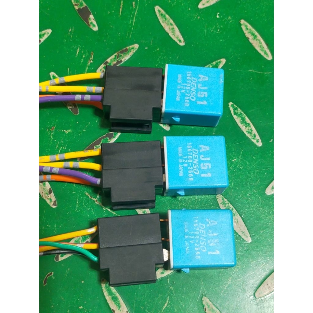 (1set) ORIGINAL DENSO RELAY & SOCKET with AUTO WIRE #16 30A 4 PIN BLUE ...