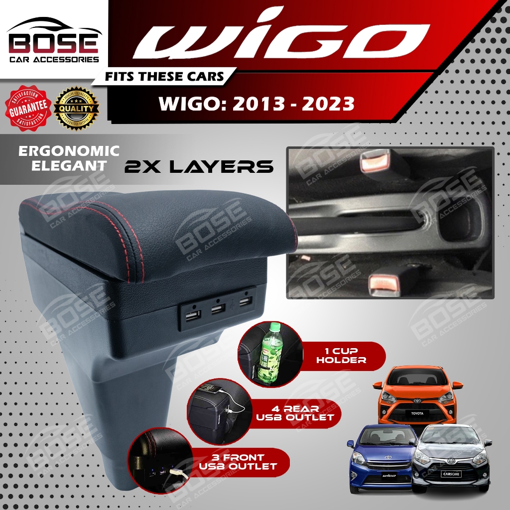 Toyota Wigo 2013 - 2023 / 2024 Onwards Premium Armrest Console Box ...