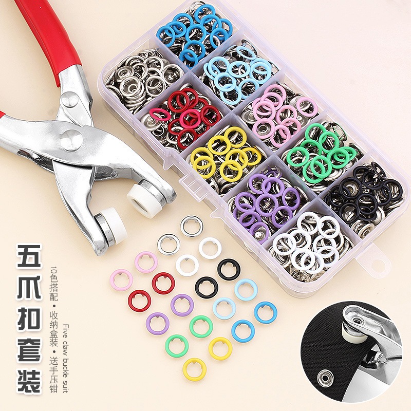 100 Set Snap Button Pliersn tools Set with storage box Automatic Eyelet ...