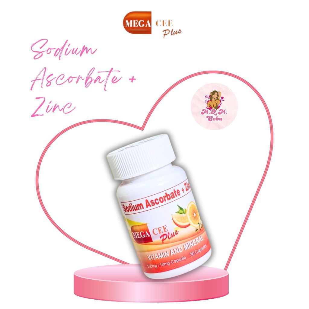 Mega Cee Plus Sodium Ascorbate + Zinc 30capsules 500mg (EXPIRE 2026 ...
