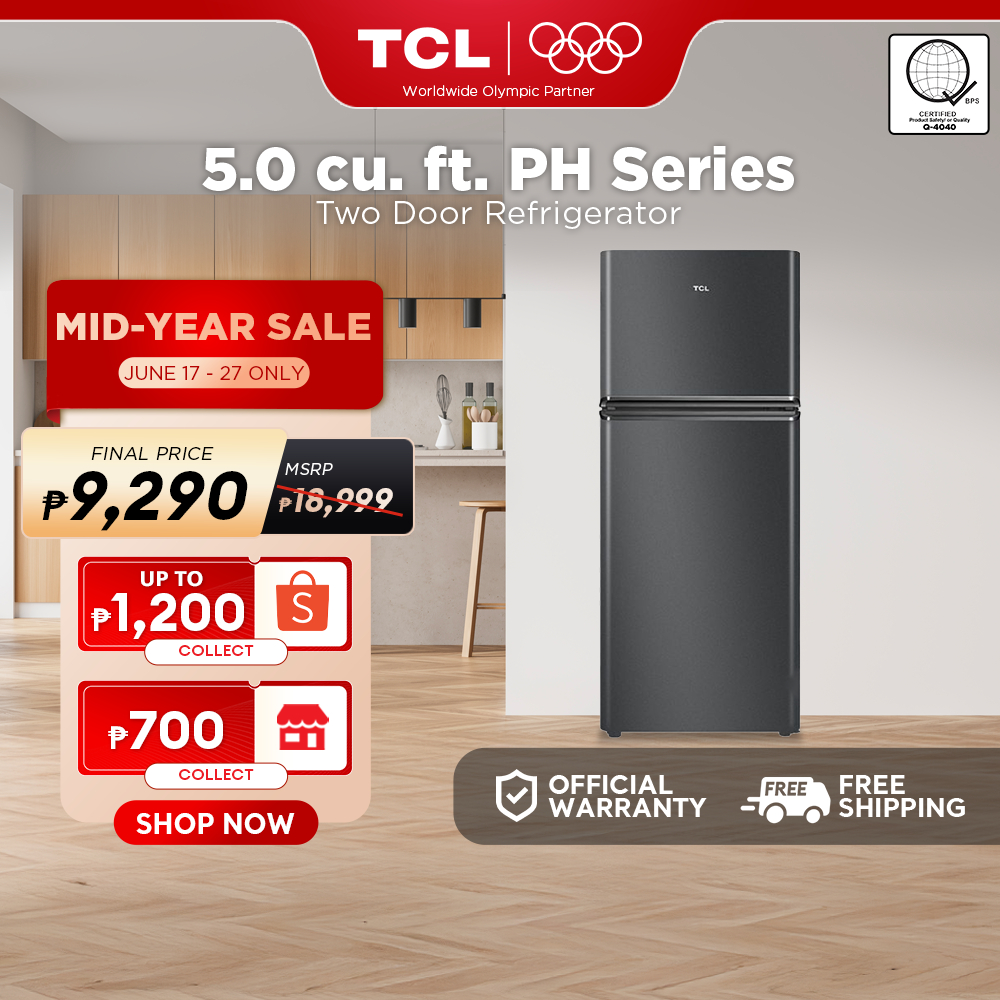 TCL 5 cu.ft. Two Door Direct Cool Refrigerator - TRF-118PH REF | Shopee ...