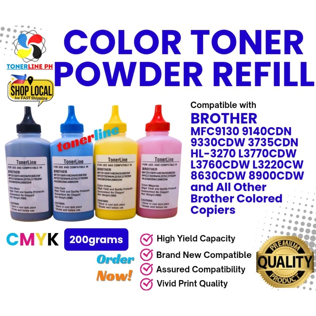 Universal Brother Color Toner Powder All Models Compatible 200g ...