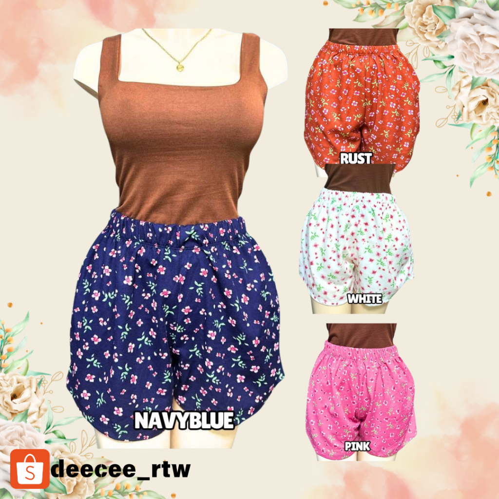 Stretchable Nikka Floral Shorts in Crepe (Small to XL Fit) | Shopee ...
