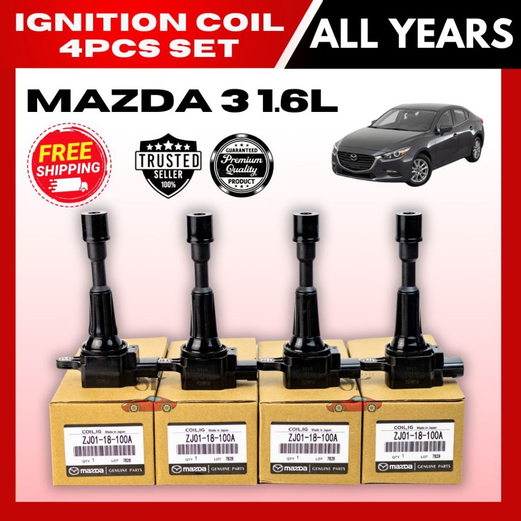 ON SALE! 4PCS SET IGNITION COIL for MAZDA 3 1.6L (ALL YEARS) (ZJ01-18 ...