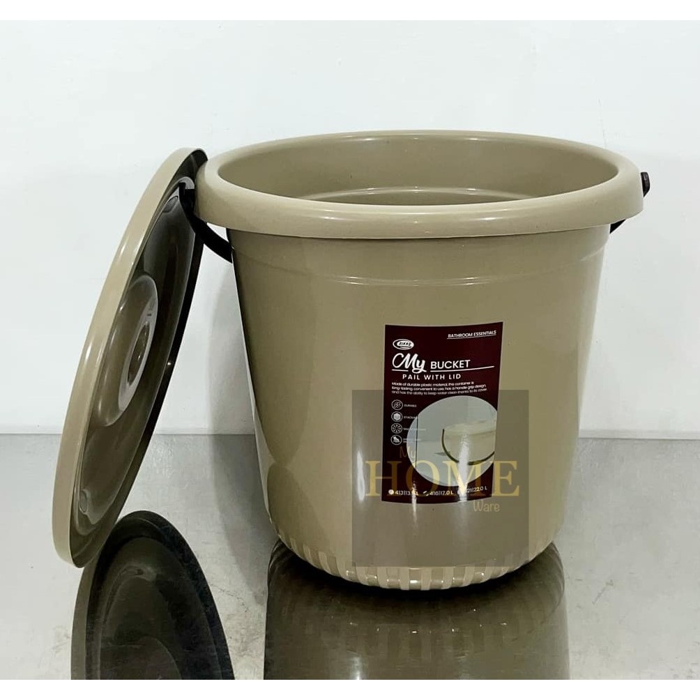 Plastic Handle Container Bucket Pail for Bathroom Laundry with lid ...