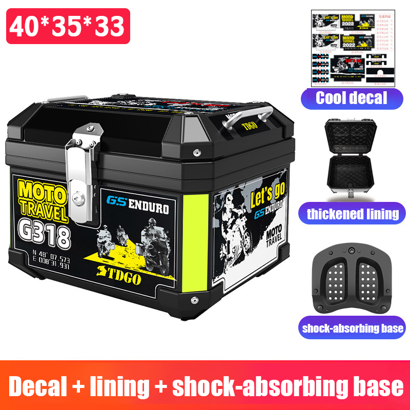 Motorcycle Trunk Box Large Capacity with Compartment ABS Material Motor ...