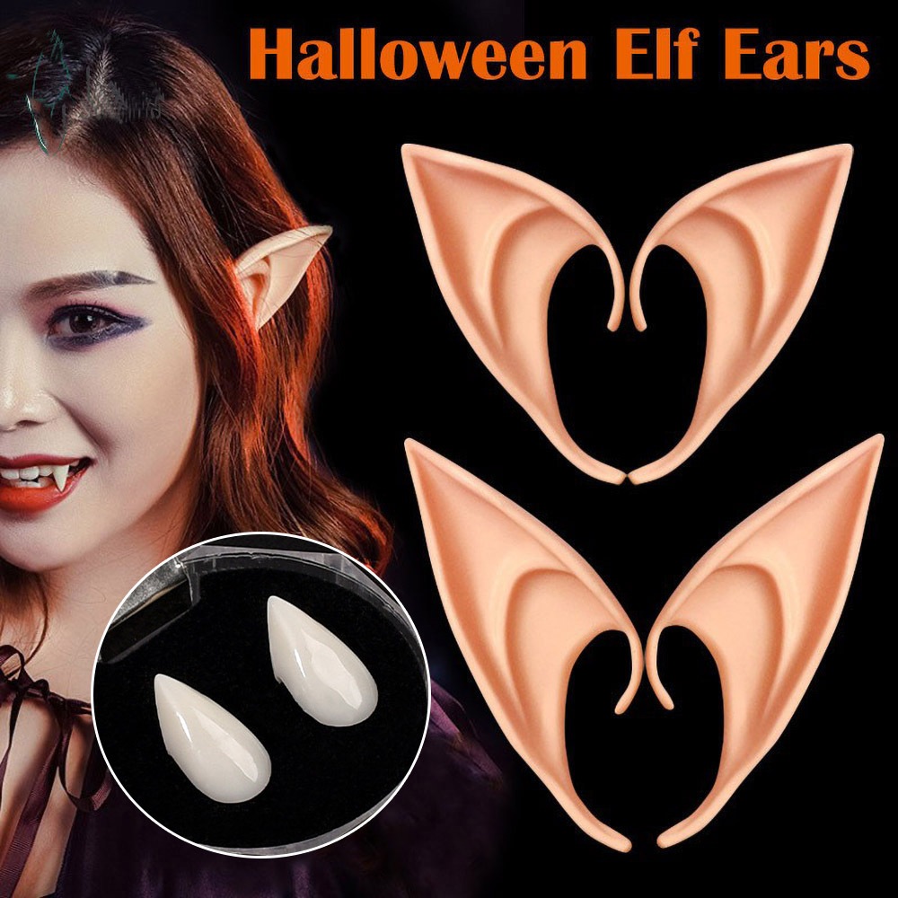 Halloween elf ears goblin fake ears false teeth vampire teeth small ...
