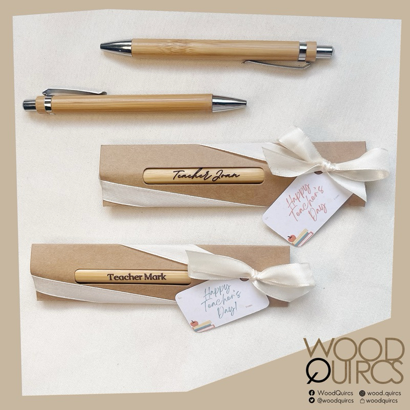 laser engraved BAMBOO PEN (customizable) | Shopee Philippines
