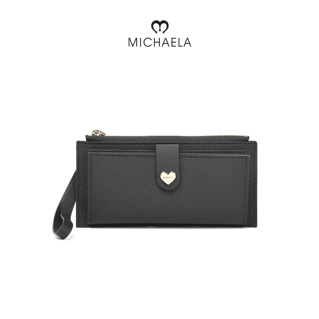 MICHAELA Chic Wristlet Long Wallet with 11 Card Slots Zip Phone Pocket ...