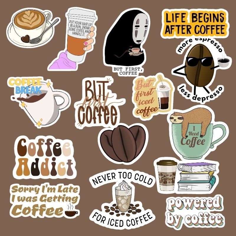 Coffee Addict Stickers | Vinyl Matte Laminated Waterproof and ...