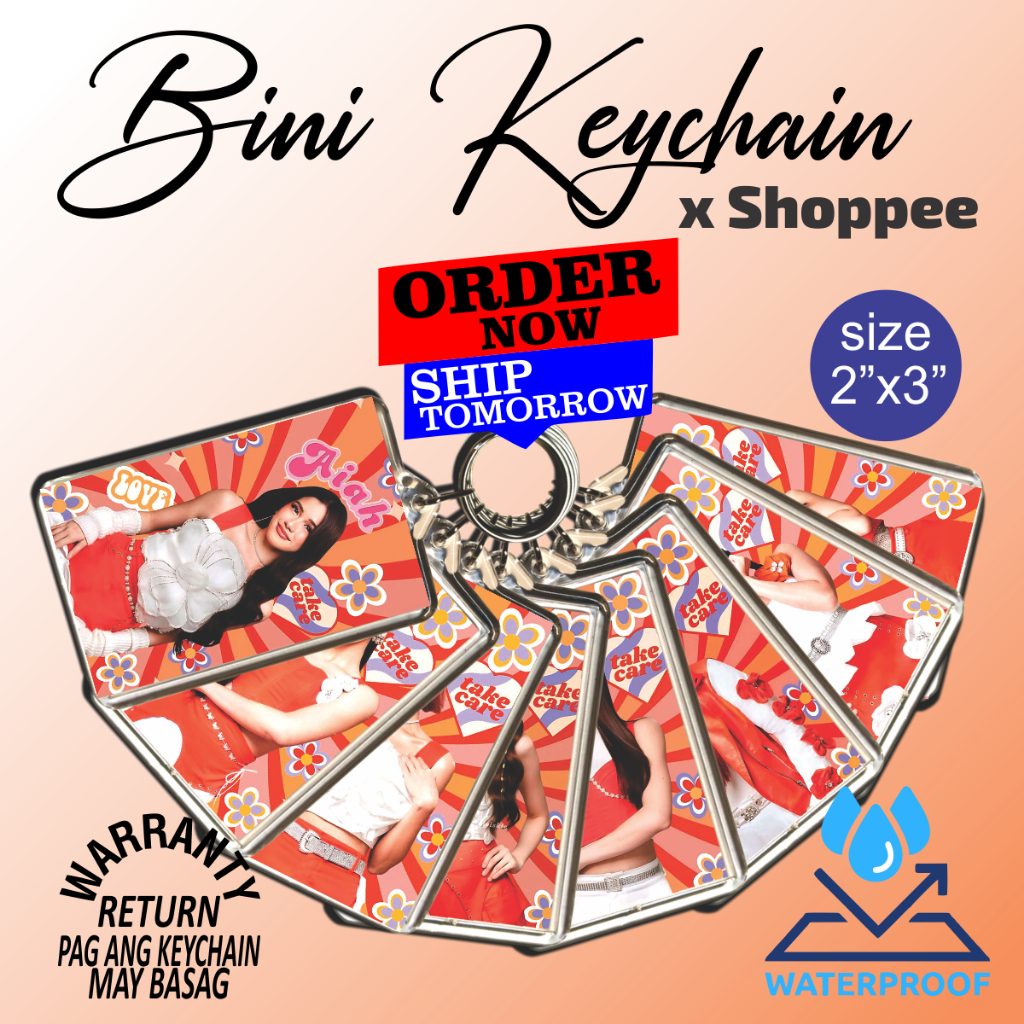 KEYCHAIN BINI X SHOPEE ACRYLIC PLASTIC AIAH COLET GWEN JHOANNA MALOI ...
