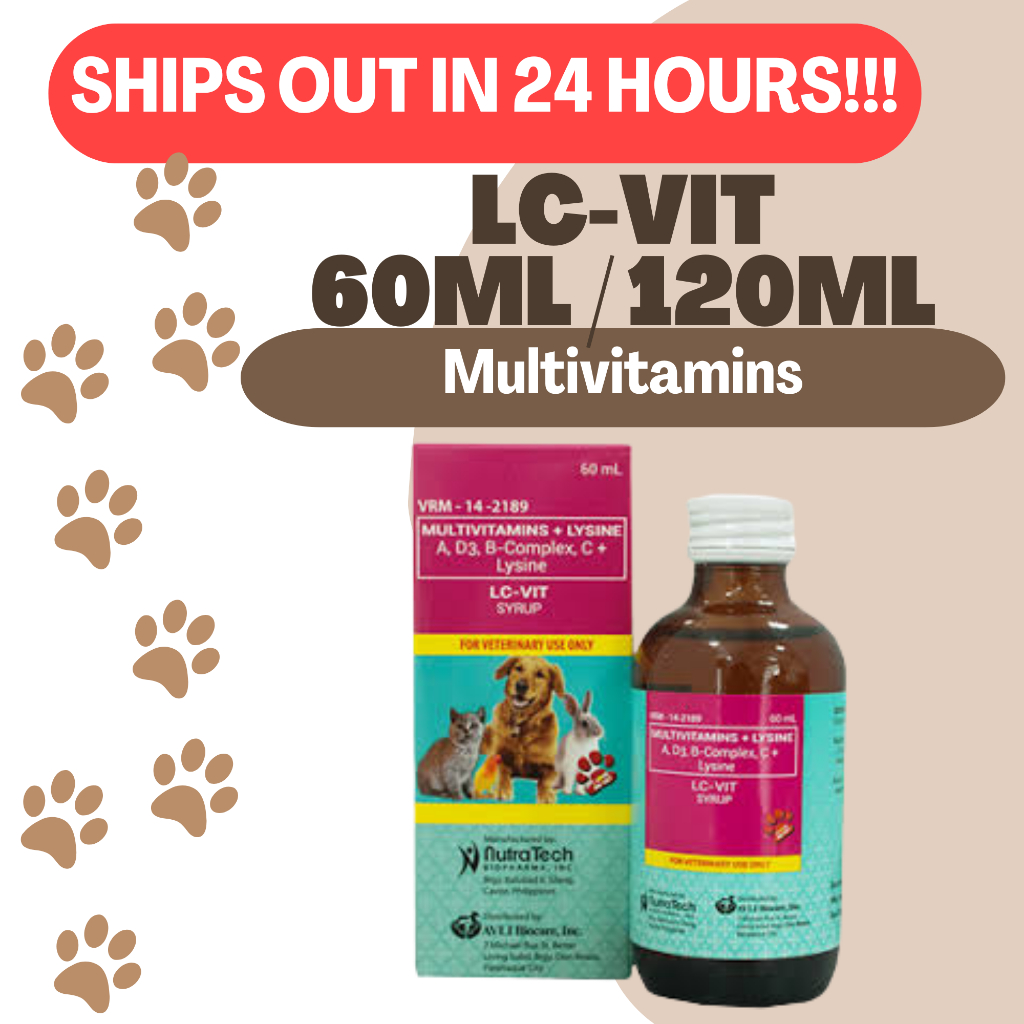 LCVIT 60ML / 120ML Lc Vit MULTIVITAMINS Pet Multivitamins Cat Dog ...