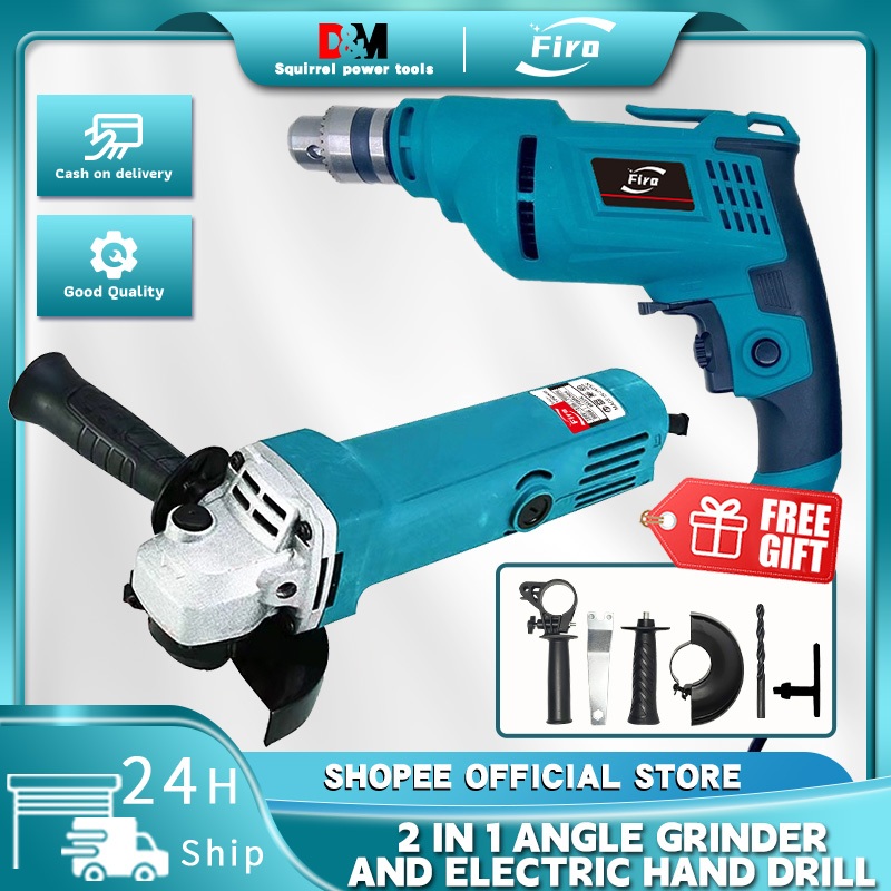 impact drill and ANGLE GRINDER 2in1 plus drill bits set with toxs ang ...