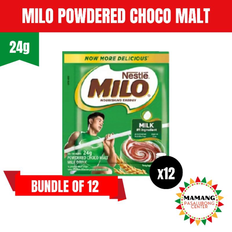 Milo Sachet Powdered Choco Malt Milk Drink 24g Bundle of 12 | Shopee ...