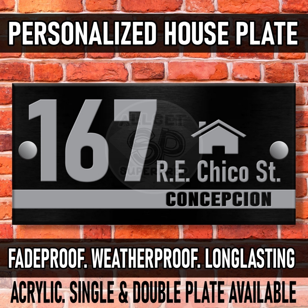 PERSONALIZED HOUSE ADDRESS PLATE Design 4 | House Number Sign Block Lot ...