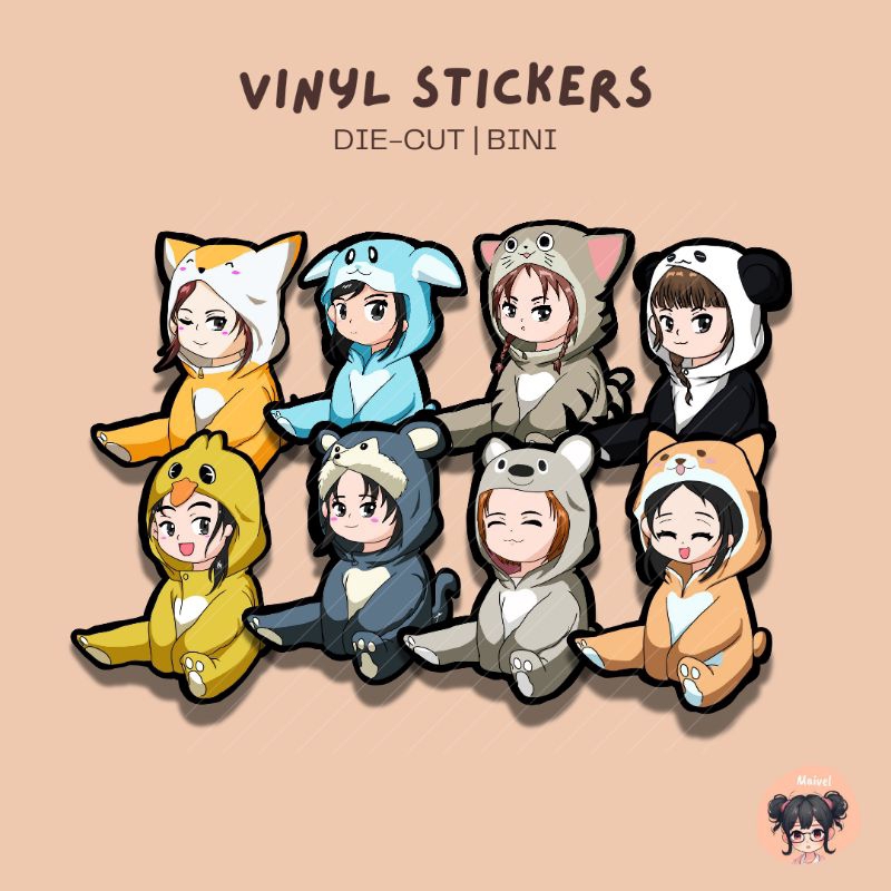 Bini Onesies Cute Vinyl Stickers Waterproof Design for tumblers and ...