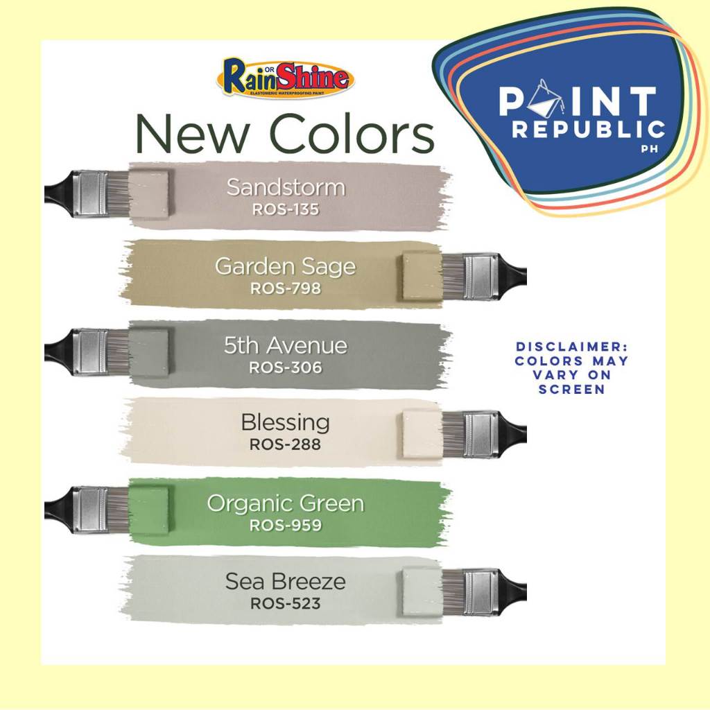 Rain or Shine Elastomeric Paint Ready Mixed Colors - 1L (1 liter/quart ...