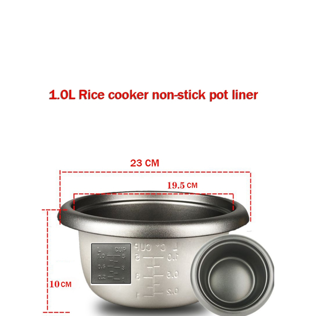 1.0L (5cups) Non-stick Liner pot for Rice cooker (without lid) | Shopee ...
