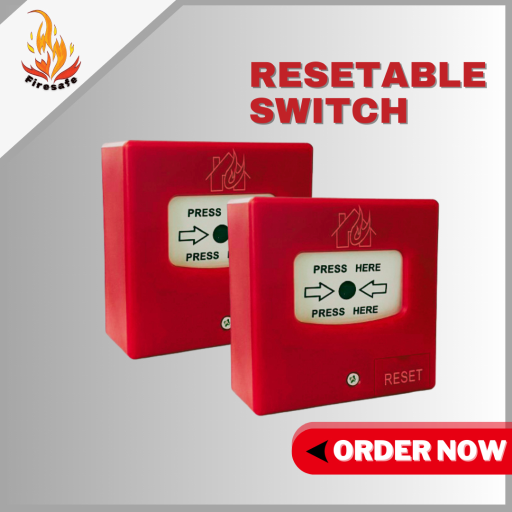 Resetable Fire Alarm Switch Break Glass Manual Bell Call Safety Fire ...