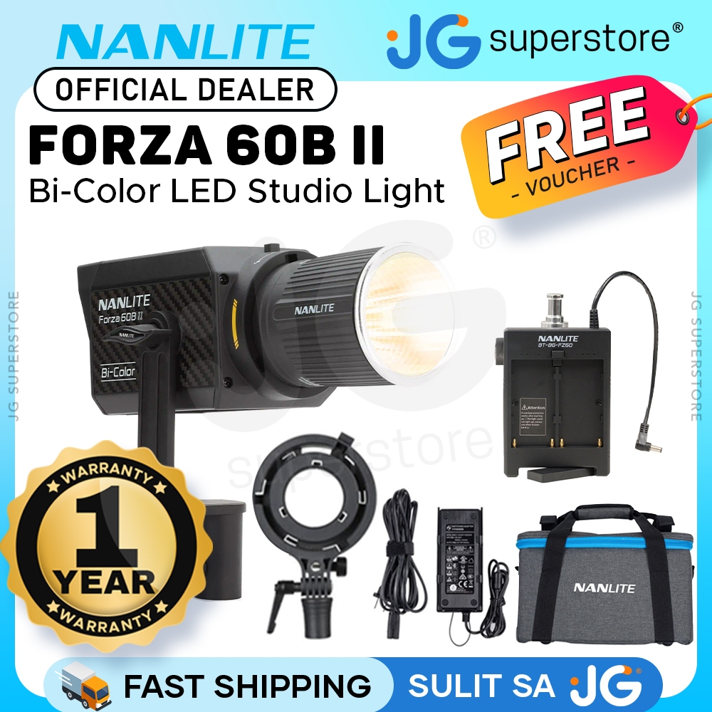 NANLITE Forza 60B II 72W Bi-Color 2700K–6500K LED Studio Light with 12 ...
