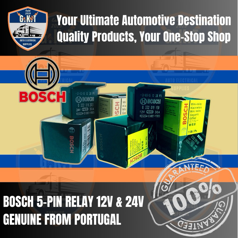 BOSCH Relay 5-Pin 12V and 24V, Genuine Made in Portugal | Shopee Philippines
