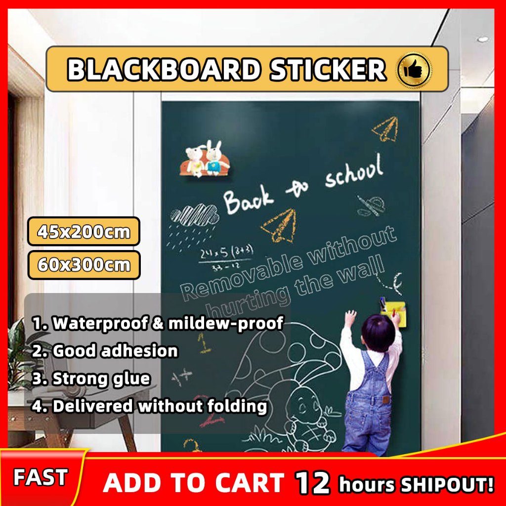 NEW Sticker Whiteboard /Sticker Blackboard Removable Vinyl Sticker ...