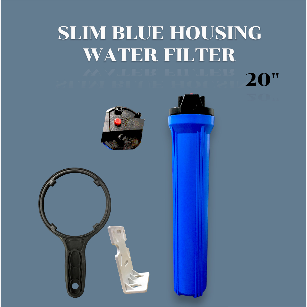 20SL Blue Bottle 3/4 Port Filter Housing with Vent Valve 20" SL Blue ...