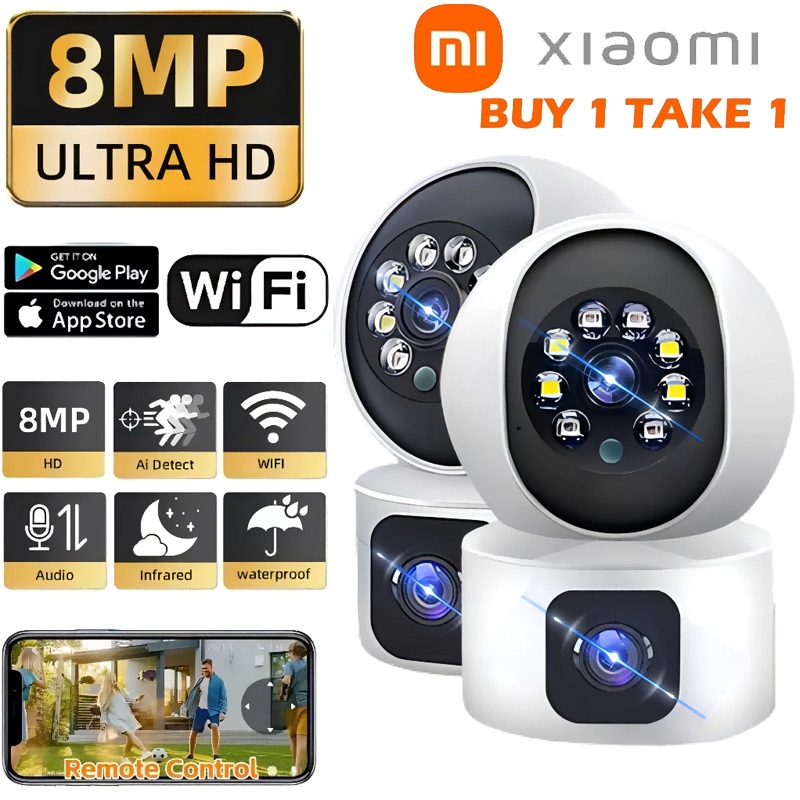 Xiaomi CCTV Camera 4K Dual Lens 360 Panoramic Night Vision Motion ...