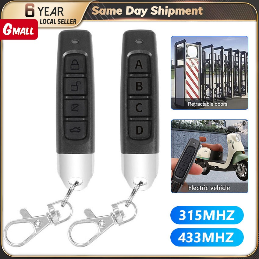 433MHZ Copy Remote Control Auto 4 Channel Code Garage Gate Door Opener ...