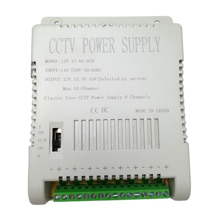 8CH 12V 1A CCTV Centralized Power Supply Channel Output Switching Mode ...