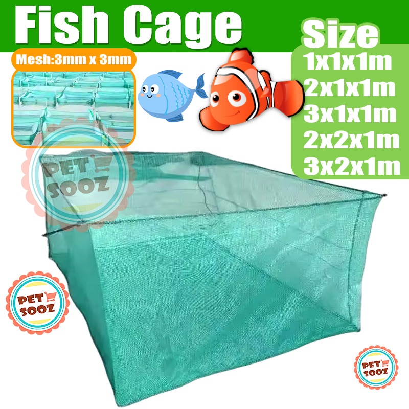 Fish net cage netting Shrimp cage fishing net Square Breeding cage for ...