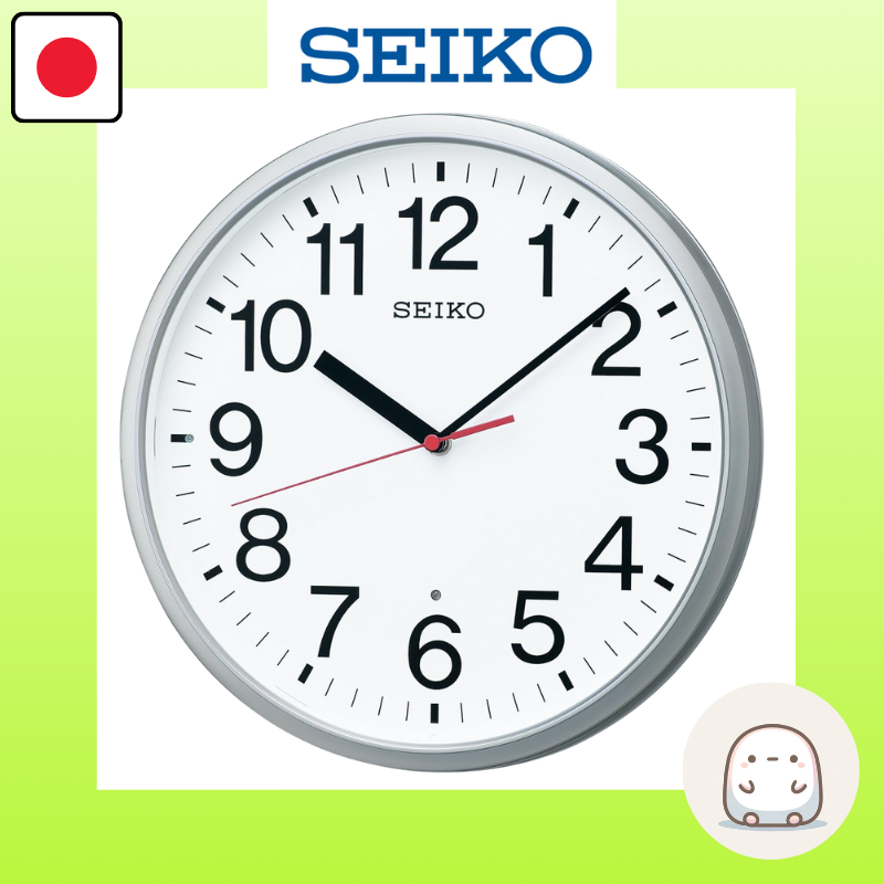 Seiko clock wall clock office type radio wave analog silver metallic ...