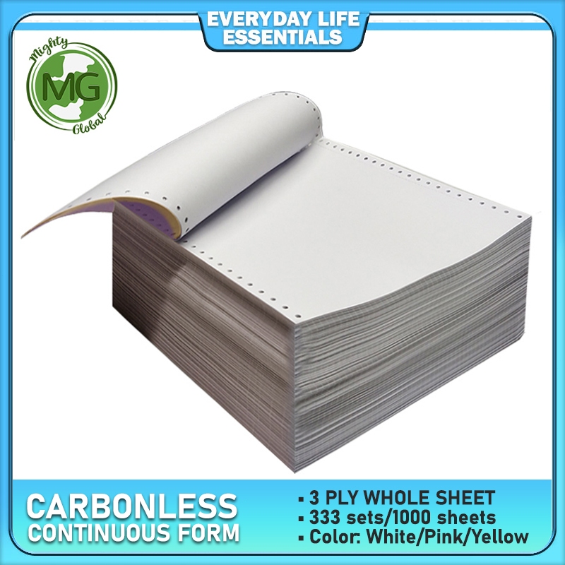 3ply Carbonless Continuous Computer Form 9.5X11inches Colored 1000pcs ...