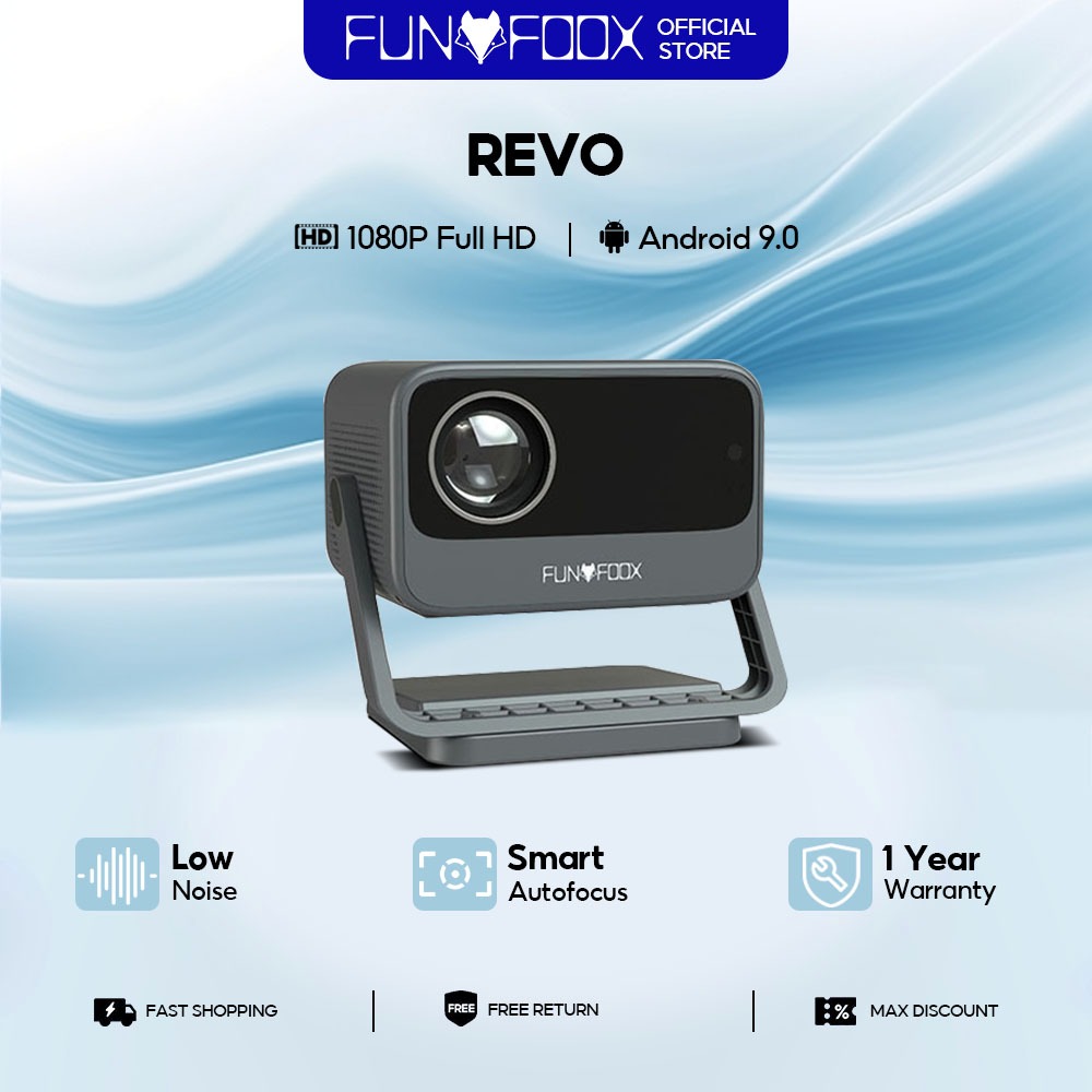 FUNFOOX REVO Home Projector 1080p Native Autofocus and Keystone Genuine ...