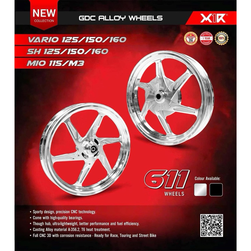 X1R 611 Chrome Mags for Honda Click 125/150 | Shopee Philippines