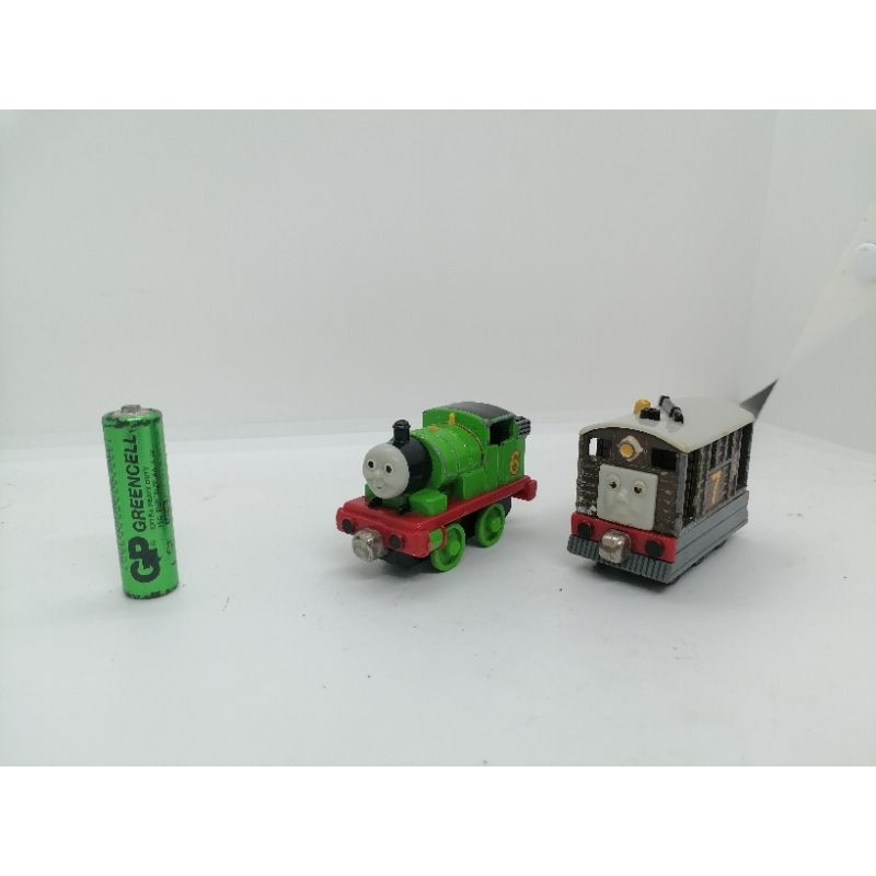 preloved Thomas & Friends Confetti Percy & Toby Toy Train Engine 2006 ...