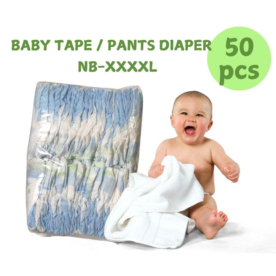 Baby Breathable Disposable Diapers Magic Tape and Pullups/Pants 50per ...
